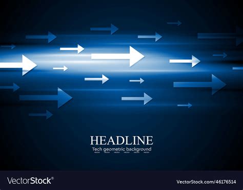 dark blue hi tech background with arrows vector image