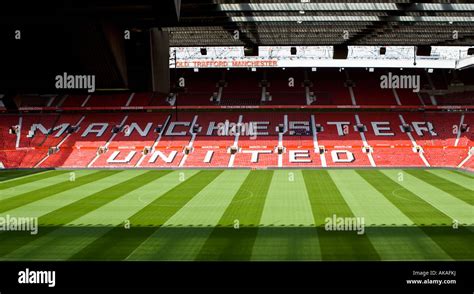 Seating And Pitch Old Trafford Manchester United Football Stadium Stock