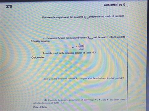 Solved Part 2 R C Series Parallel Network A Construct The