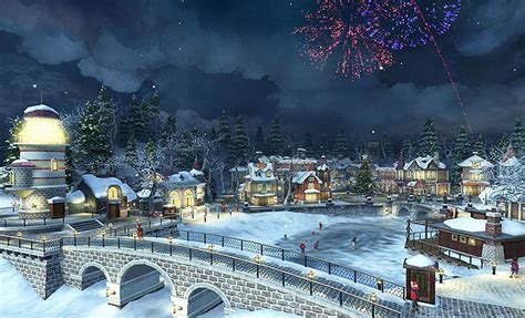 Sfondo Villaggio Natale Widescreen Foto Villaggio Di Babbo Natale