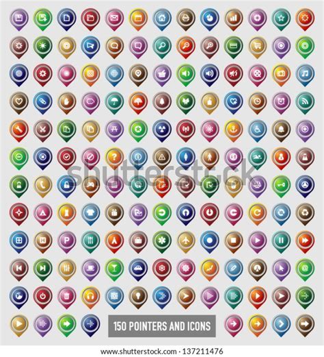 150 Pointers Icons Stock Vector Royalty Free 137211476 Shutterstock