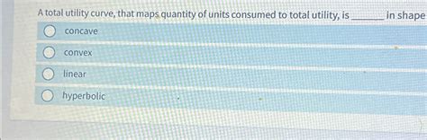 Solved A Total Utility Curve That Maps Quantity Of Units Chegg