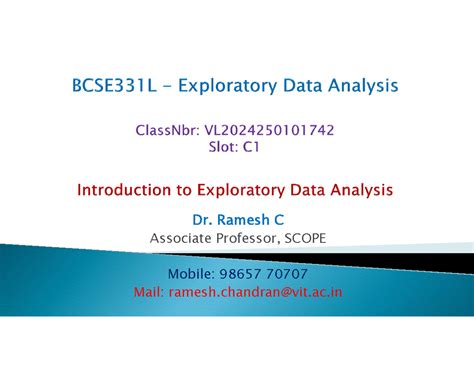 1 Module 1 Introduction To Exploratory Data Analysis Introduction To
