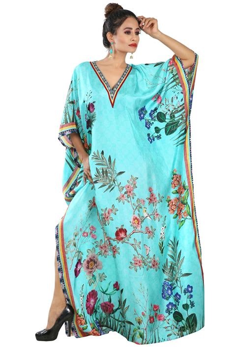 Designer Blue Kaftan Dress Long Beach Kaftan Dress Light Weith Kaftan