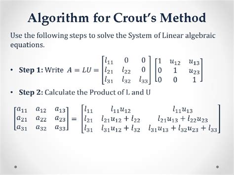 Numerical Matrix Methods For Solving The System Of