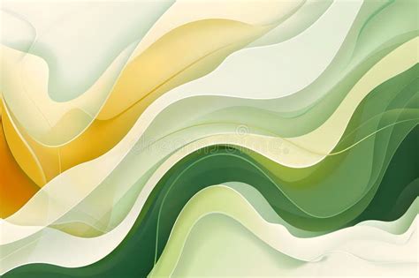 Abstract Green And Yellow Waves Flow Seamlessly Creating A Dynamic And Organic Visual