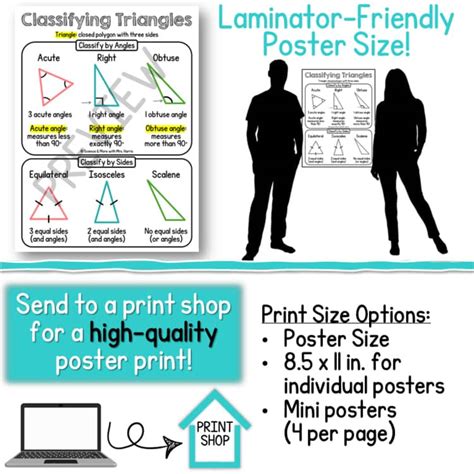 Classifying Triangles Math Anchor Chart Collage Poster Mini Tpt
