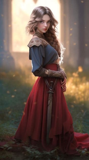 Premium Photo The Girl In The Red Dress