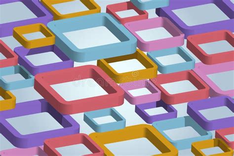 Abstract Background Of Three Dimensional Interlocking Squares 3d