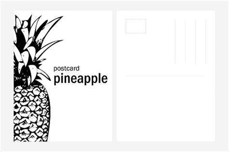 스케치 파인애플이 있는 엽서 텍스트와 필드가 있는 카드 템플릿입니다 그려진 과일 반 열대 과일 비건 음식 건강한 식생활에 대한 스톡 벡터 아트 및 기타 이미지 Istock