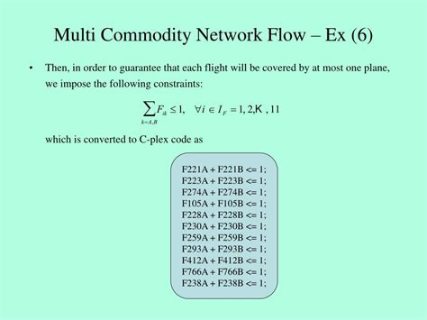 Ppt Solving Fleet Assignment Problem With Multicommodity Network Flow