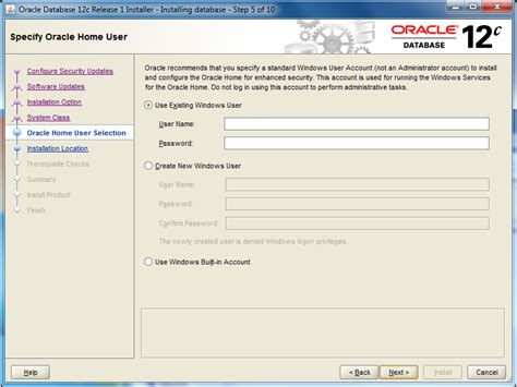 oracle 12c install on windows