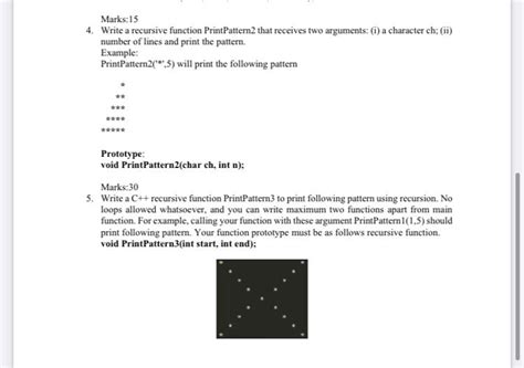 solved marks 15 4 write a recursive function printpattern2