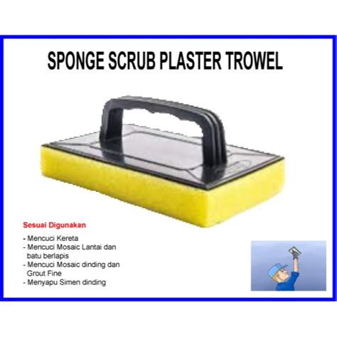 Sponge Plaster Trowel With Handle Span Plaster Sponge Scrub Span Simen Shopee Malaysia