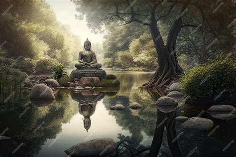 평화로운 환경에서의 마음챙김 명상 평온함 이완 정신 명료성 스트레스 감소 초점 호흡 기술 영적 성장 자기 인식 마음챙김 명상