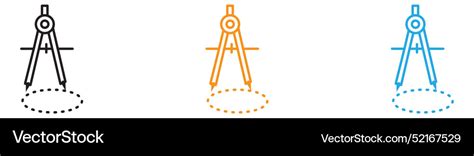 Geometric Compass Icon Logo Set Collection Vector Image