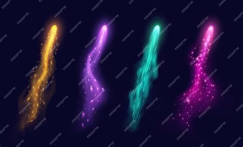 Premium Vector Vfx Arrow Effect Magic Light Trails With Colorful Haze