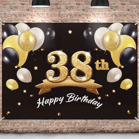 Pakboom Happy 38th Birthday Banner Backdrop 38 Birthday