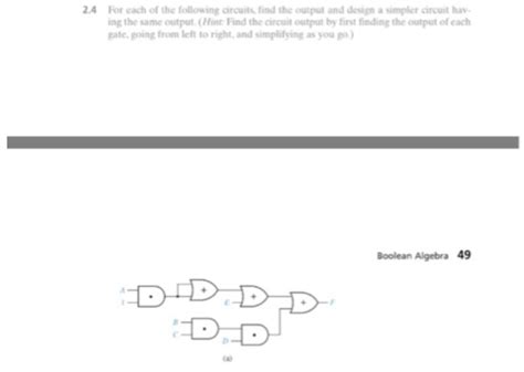 Solved For Each Of The Following Circuits Find The Output
