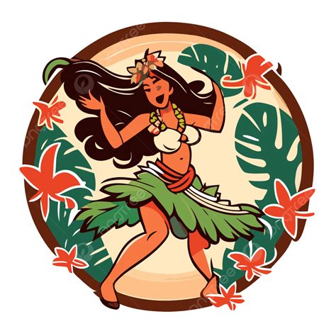 Baile Hula Png Pegatina Clipart Hula Bailando Dama Dibujos Animados Vector Ilustraciones