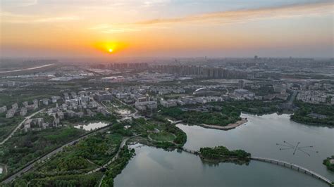 航拍安徽合肥翡翠湖全景 景观园林 建筑摄影 摄影素材 汇图网www huitu