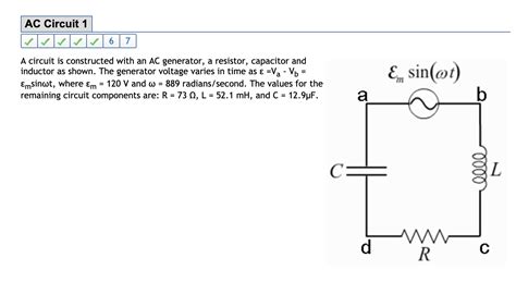Solved AC Circuit A Circuit Is Constructed With An AC Chegg Com