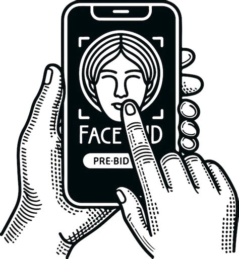 Iconic Face Id Verification In Biometric System With The Text Face Verification Icon For Web