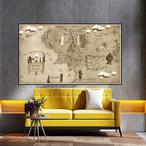 Lord Of The Rings Poster Lotr Art Prints Lotr Map Poster Lotr Movie