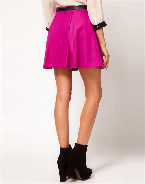 Lyst Asos Collection Asos Wool Touch Mini Skirt In Pink