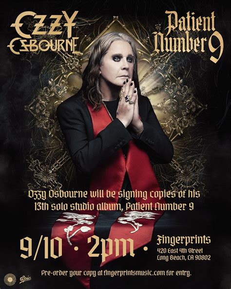 Ozzy Osbourne Confirmed For In Store Signing In Support Of His ‘patient