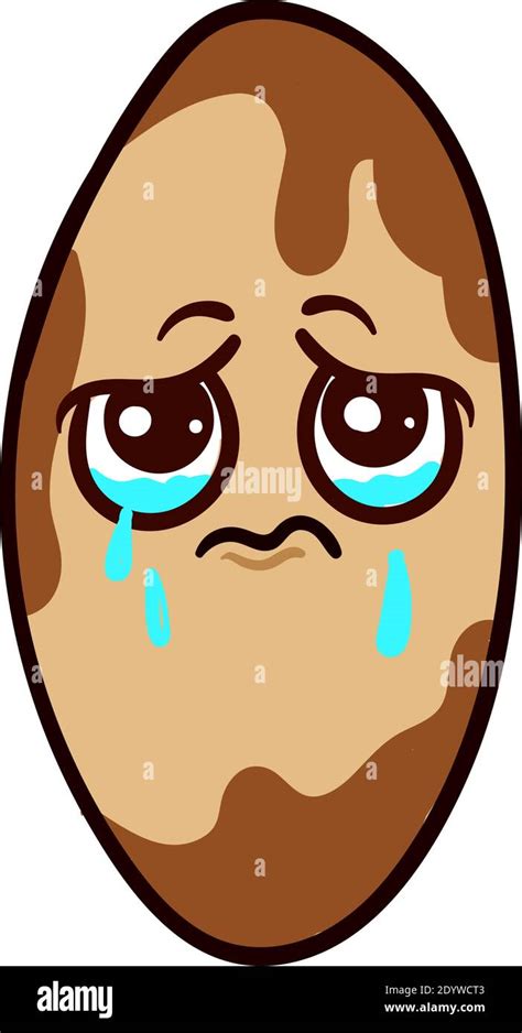 Sad Nut Illustration Vector On A White Background Stock Vector Image And Art Alamy