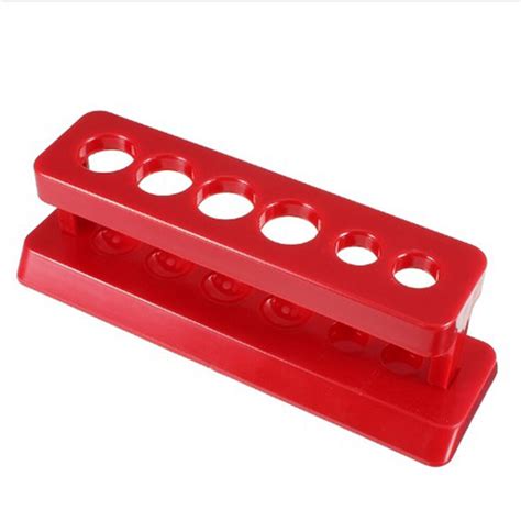Red Plastic Test Tube Rack 6 Holes Holder Support Grandado