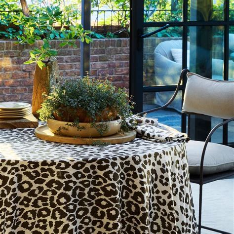 Schumacher Iconic Leopard Tablecloth Matouks Linen Table Cloth