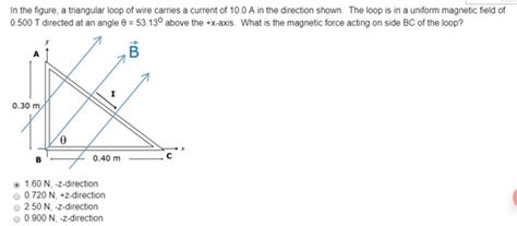 Solved In The Figure A Triangular Loop Of Wire Carries A Chegg Com