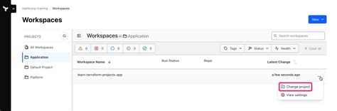 Move Workspace To Different Project From Workspace Settings