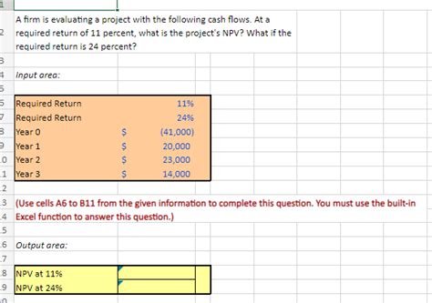 Solved Use Cells A6 To B11 From The Given Information To Chegg Com