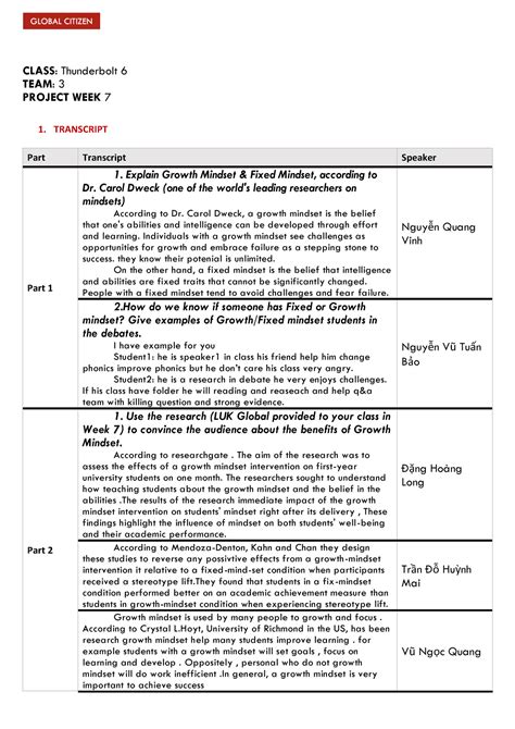 Transcript Thunderbolt 6 Team 3 Class Thunderbolt 6 Team 3 Project Week 7 1