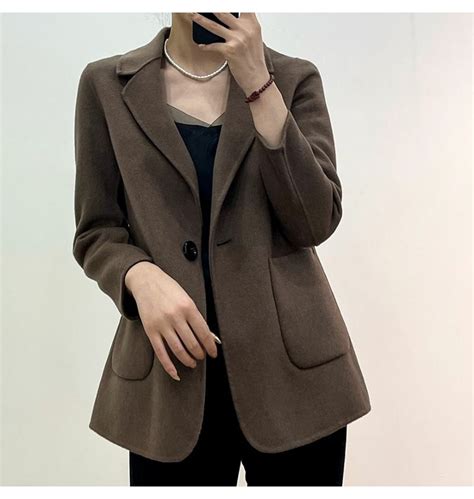 캐시미어 반 코트 숏 여성 하프 양털 울 핸드메이드 모직 짧은 겨울 역시즌 가을 티몬