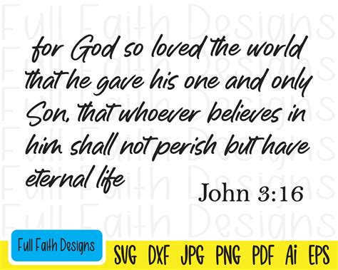John 316 Svg John 316 Svg John 3 16 Svg Ai Pdf Png  Etsy