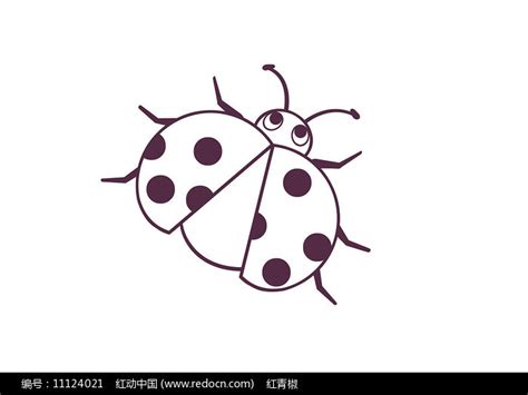 原创手绘卡通动物张开翅膀的瓢虫简笔画图片下载 红动中国