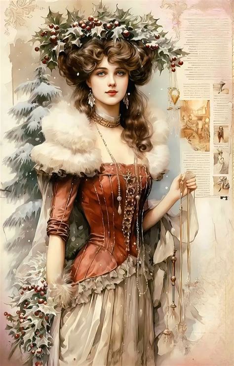 Pin by Декупажница on Дамы винтаж | Victorian christmas, Vintage ...