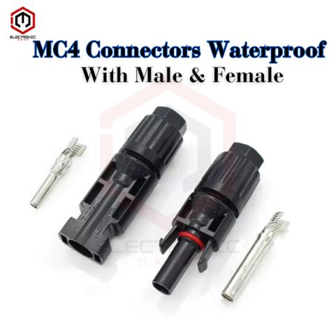 Waterproof Mc4 Connectors With Male Female Plug Terminal For Solar Panels Lazada Ph