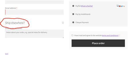 woocommerce edit ship to a different address checkout