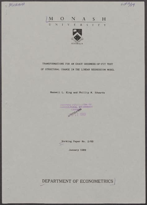Pdf Transformations For An Exact Goodness Of Fit Test Of Structural