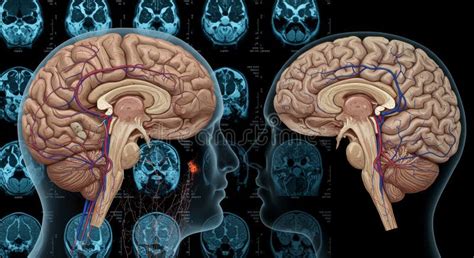Human Brain Anatomy And Vascular System Detailed Anatomical