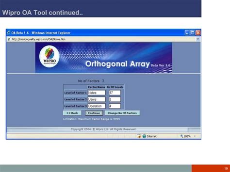 Orthogonal Array Approach A Case Study Ppt