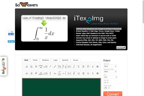 Itex2img Latex Equation Editor Mathslinks