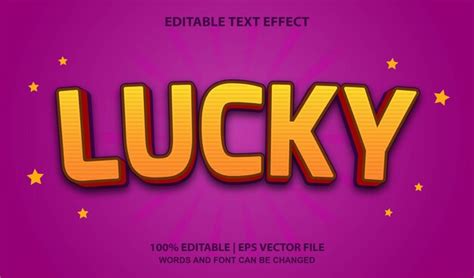 Premium Vector Lucky Editable Text Effect Style Vector
