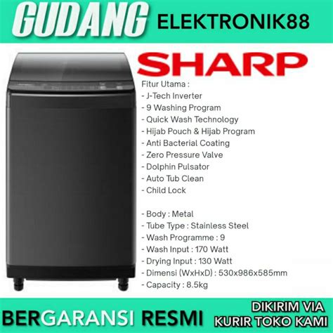 Jual Mesin Cuci Sharp Tabung Kg Es M Xt Top Loading Sharp Tabung Shopee Indonesia