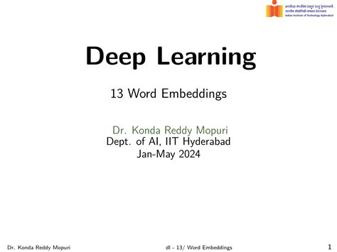 Deep Learning Slides On Word Embeddings Ppt